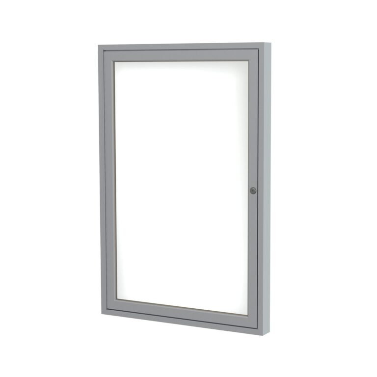 Enclosed Whiteboard – Satin Aluminum Frame – Ghent